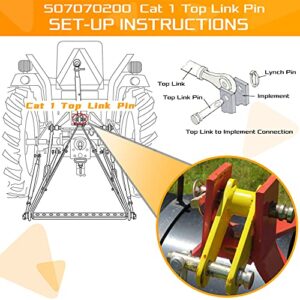 4 Pack Sunluway S07070200 Cat 1 Top Link Pin 3/4 in Dia Pin 5-1/2 Top Link Pin Hitch Pin Accessories for Tractors