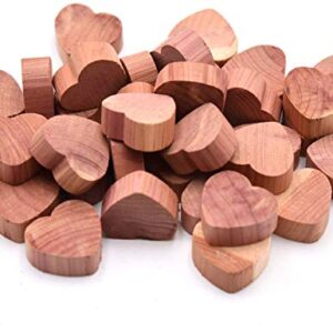 Wahdawn Aromatic Cedar Blocks for Clothes Storage, 100% Natural Cedar Hanger Rings & Hearts Blocks, Storage Accessories Closets & Drawers (40)