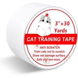 multiple sizes (3x30 yards) cat training tape, double-sided cat tape,anti cat scratch tape,cat deterrent tape,100% transparent clear,stop cats scratching your couch, doors carpet, furniture