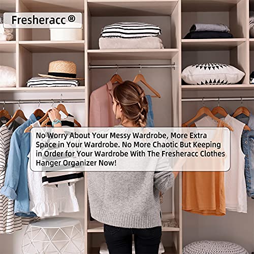 Clothes Hanger Organizer Holder for Space Saving, Fresheracc Hanger Triangle Storage Bag with Handles for Closet Tidier Laundry Rooms Wardrobe Drying Rack(Square)