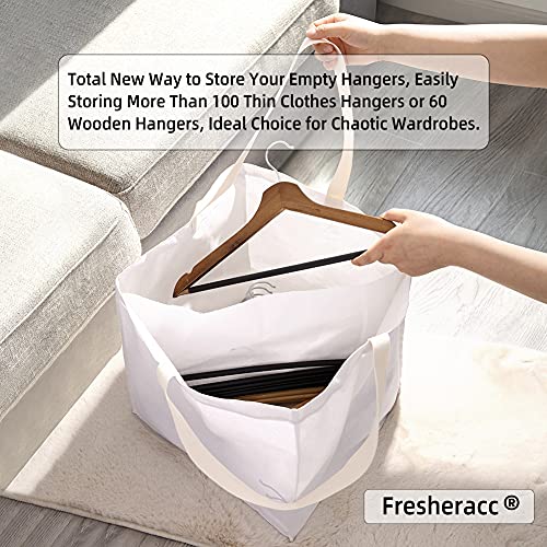 Clothes Hanger Organizer Holder for Space Saving, Fresheracc Hanger Triangle Storage Bag with Handles for Closet Tidier Laundry Rooms Wardrobe Drying Rack(Square)