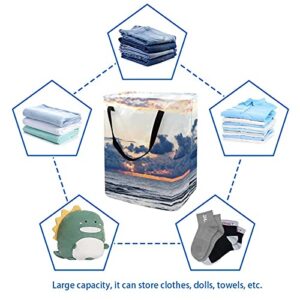 View Sea Laundry Basket Large Cloth Organizer Bag Basket Foldable Laundry Hamper with Handles