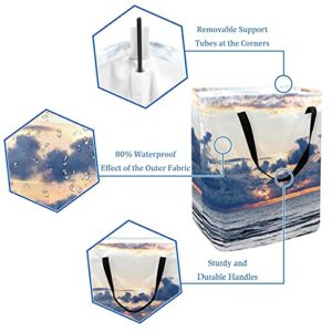 View Sea Laundry Basket Large Cloth Organizer Bag Basket Foldable Laundry Hamper with Handles