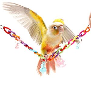 Youngever 12 Packs Bird Swing Toy, Parrot Toys Hanging Bell, Bird Cage Toys for Parrots, Finches, Macaws, Cockatiels