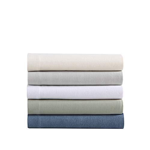 Eddie Bauer - King Sheets, Cotton Flannel Bedding Set, Brushed for Extra Softness, Cozy Home Decor (White, King)