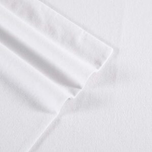 Eddie Bauer - King Sheets, Cotton Flannel Bedding Set, Brushed for Extra Softness, Cozy Home Decor (White, King)