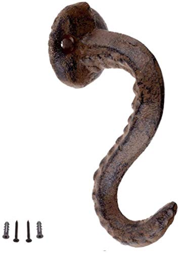 Unique & Cool Steampunk Decor - Cast Iron Pirate Themed Octopus Wall Hook - Fun Tentacle Kraken Hooks Sea Creature - use for Pool Towel Bathroom Accessories, Mermaid Coat Hanger or Key & Ring Holder