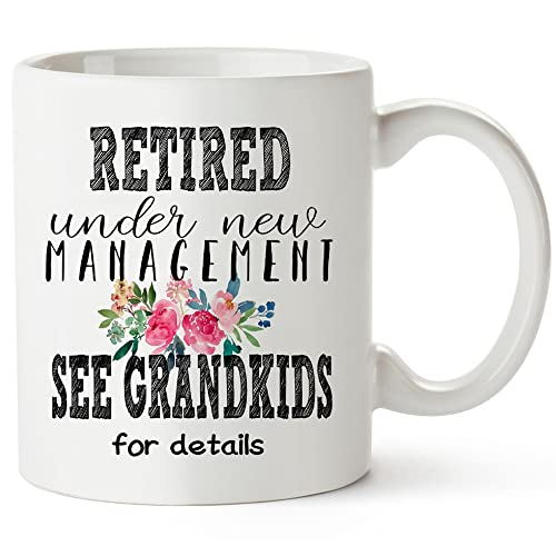 Fatbaby Retirement Gifts for Women,Retired Under New Management See Grandkids For Details Coffee Mug,Happy Retirement Mug for Women 2023,Funny Retirement Gifts for Coworker