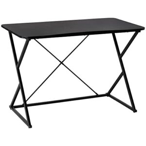 homcom 43" home office computer desk study student writing table with z and x bar frame support for living room, black