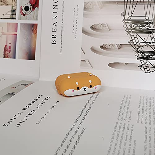 Compatible for Airpod Pro Case 2019 Gen Corgi Dog, Silicone Kawaii Funny Cute Cartoon 3D Animal Design Stylish Boys Girls Kids Teens Women Case Cover for Airpods Pro with Carabiner - Shiba Inu