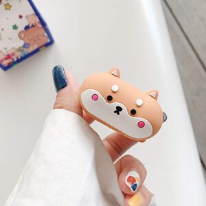 Compatible for Airpod Pro Case 2019 Gen Corgi Dog, Silicone Kawaii Funny Cute Cartoon 3D Animal Design Stylish Boys Girls Kids Teens Women Case Cover for Airpods Pro with Carabiner - Shiba Inu