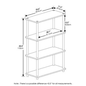 Furinno (99557BE/WH Turn-N-Tube 4-Tier Multipurpose Shelf Display Rack - Beech/White & 99130BE/WH 3-Tier Double Size Storage Display Rack, Beech/White