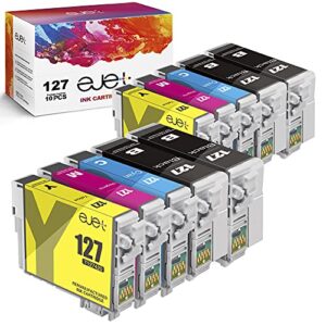 127 127xl ink high capacity black & color cartridge ejet remanufactured for epson 127 t127 for nx530 625 wf-3520 wf-3530 wf-3540 wf-7520 645 545 630 840 845(4 large black, 2 cyan, 2 magenta, 2 yellow)