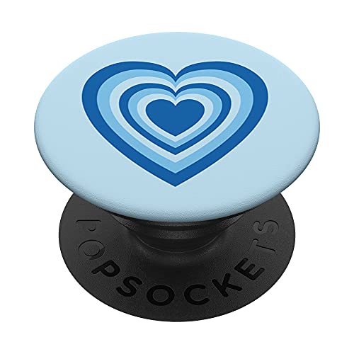 Blue Gradient Latte Heart Pattern Coffee Lovers PopSockets PopGrip: Swappable Grip for Phones & Tablets