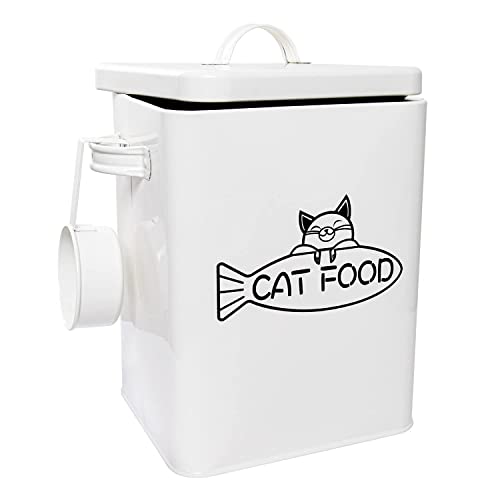 Vumdua Dog and Cat Food Storage Container, Farmhouse Pet Food Storage Containers with Lid and Dry Food Scoop, Durable Airtight Cat Food Container, Great Gift for Pet Owners