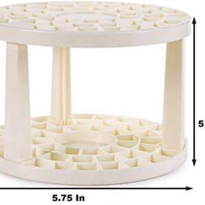 Art Supply Plastic Artist Round Multi Hole Pencil & Paint Brush Organizer Holder - Holds 49 Brushes Upright