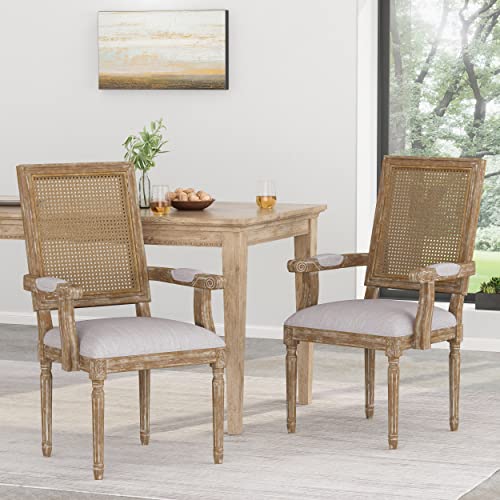 Christopher Knight Home Maria DINING CHAIR SETS, Light Grey + Natural