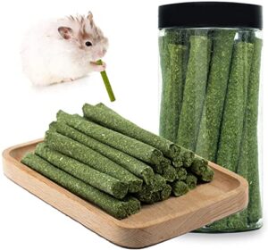 lssh gmbh 20pcs natural timothy hay sticks, timothy grass molar stick chew toys for rabbits, chinchillas, guinea pigs, hamsters and other small animals treats.