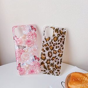 Jmltech for Samsung Galaxy A12 Case for Women Girls Cute Floral Butterfly Soft Silicone Slim Thin Cute Flexible Protective Girly Phone Case for Samsung Galaxy A12 5G 2021