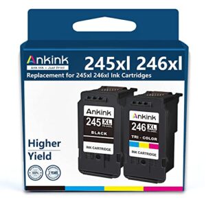 ankink higher yield 245xl 246xl ink cartridge black color combo fit for cannon mx490 mx492 mg2522 ts3100 ts3122 ts3300 ts3322 ts3320 tr4500 tr4520 tr4522 mg2500 printer canon pg 245 cl 246 xl