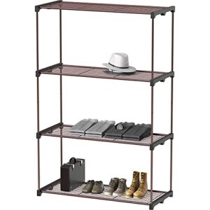 simple houseware 4 tiers wire shelving freestanding organizer storage rack, bronze