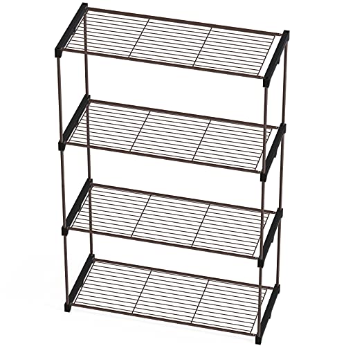 Simple Houseware 4 Tiers Wire Shelving Freestanding Organizer Storage Rack, Bronze