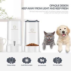 2-in-1 Automatic Food&Water Dispenser for Small Dogs, 2.1kg Gravity Food Dispenser 3.8L Waterer Set Travel Puppy Smart Feeder Self-Dispensing Water Feeder&Food Container for Cat and Small Medium Dog