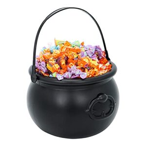 joyin large halloween black cauldron 7.5'', halloween candy cauldron, candy kettle, pot and bucket, black witch cauldron candy holder, halloween st. patricks party favor decoration