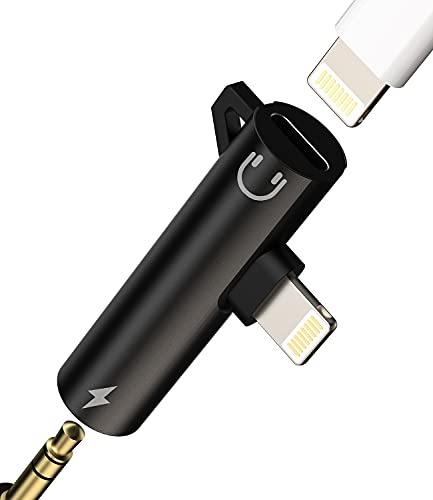 Headphone Adapter Lighting to 3.5mm AUX Audio Jack and Charger Dongle Earphone Splitter Compatible for iPhone 12 11 Mini pro max xr x 8 7Plus for Converter Power Charging Connector for Apple