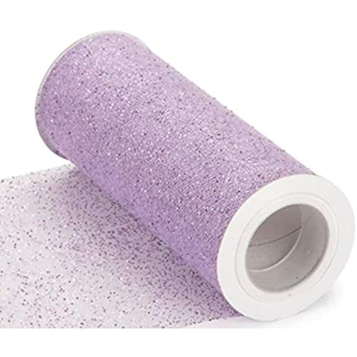 Glitter Tulle Fabric - 6 Inches Wide X 10 Yards (Lavender)