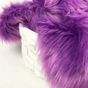 Bianna Creations | Faux Fur Fabric Pieces | US Based Seller | Shaggy Squares | Craft, Sewing, Costumes (Violet, 8x8 inches)