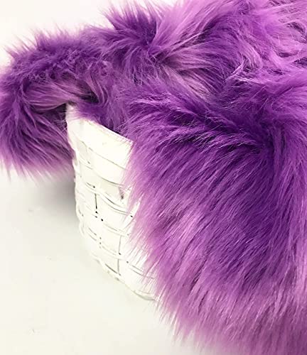 Bianna Creations | Faux Fur Fabric Pieces | US Based Seller | Shaggy Squares | Craft, Sewing, Costumes (Violet, 8x8 inches)