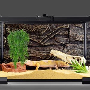 HERCOCCI 2 Pack Reptile Plants, Terrarium Hanging Plants Vines Artificial Leaves Habitat Decorations with Suction Cup for Bearded Dragon Hermit Crab Lizard Snake Geckos Chameleon