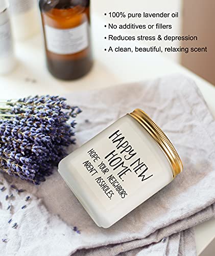 House Warming Presents for New Home- Housewarming Gift, New Home Gifts for Home, Funny Housewarming Gifts, New Home Owner Gift, New House Gift, Lavender Candles (7oz)