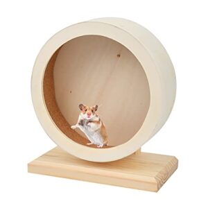 SB Goods Wooden Hamster Exercise Wheel, Silent Wooden Small Pets Exercise Wheel Silent Hamster Running Wheel for Hamsters Gerbil Mice Guinea Pigs and Other Small Pets