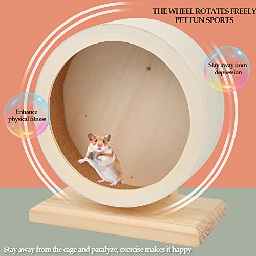 SB Goods Wooden Hamster Exercise Wheel, Silent Wooden Small Pets Exercise Wheel Silent Hamster Running Wheel for Hamsters Gerbil Mice Guinea Pigs and Other Small Pets