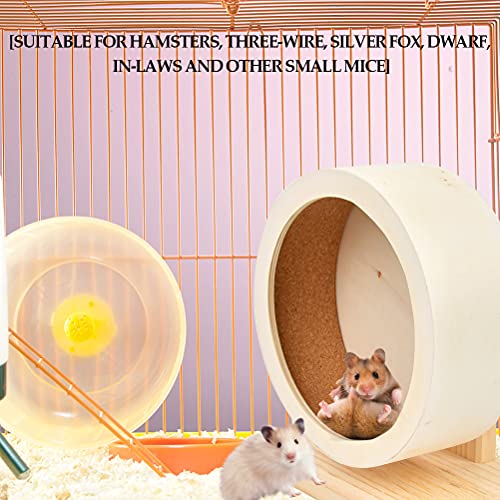 SB Goods Wooden Hamster Exercise Wheel, Silent Wooden Small Pets Exercise Wheel Silent Hamster Running Wheel for Hamsters Gerbil Mice Guinea Pigs and Other Small Pets