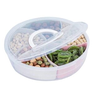 handheld dried fruit tray with lid, sealed box with lid, snack box, candy box, food storage box, divided fruit tray