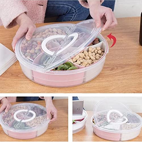 Handheld Dried Fruit Tray with lid, Sealed Box with lid, Snack Box, Candy Box, Food Storage Box, Divided Fruit Tray