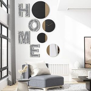 4 pcs Independent Letters Home.Glam Crystal Diamond Letters.Silver Mirror Glass Home Decoration for Wall, Fireplace, Bookshelf and Table.