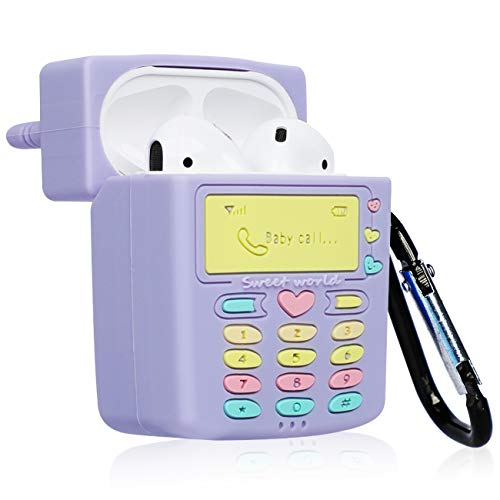 Oqplog for Airpod 2/1 for AirPods Case 3D Cute Fun Cartoon Fashion Funny Character Air Pods 2&1 Cover Design for Men Girls Teen Boys Unique Kawaii Trendy Stylish Soft Silicone Cases – Purple Phone