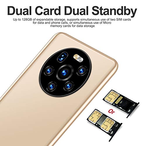 Diydeg 5.45in HD Screen Phone, LANDVO Mate40 Pro 3G 1GB+8GB 500W+200W Pixels Camera Dual Card Dual Standby Phone, for Gift Man(Golden)