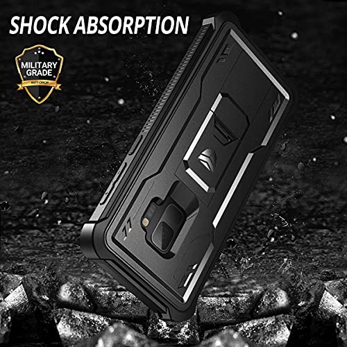 Dexnor for Samsung Galaxy S9 Case, [Built in Screen Protector and Kickstand] Heavy Duty Military Grade Protection Shockproof Protective Cover for Samsung Galaxy S9 Black