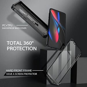 Dexnor for Samsung Galaxy S9 Case, [Built in Screen Protector and Kickstand] Heavy Duty Military Grade Protection Shockproof Protective Cover for Samsung Galaxy S9 Black