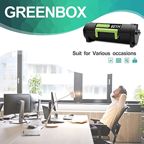 GREENBOX Remanufactured 601H High-Yield Toner Cartridge Replacement for Lexmark 60F1H00 601H for MX310 MX310dn MX410 MX410de MX510 MX511 MX511de MX610 MX611 Printer (10,000 Pages, 1 Pack Black)