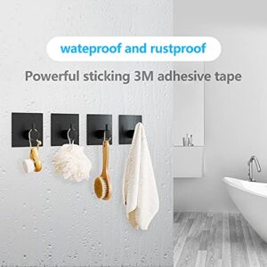 BAMI-LEE House Bathroom Hooks,4pcs Adhesive Hooks Heavy Duty,Adhesive Hooks 3M,Wall Hooks Waterproof Stainless Steel Hooks for Hanging Coat,Hat,Towel Robe Hook Rack Wall Mount- Bathroom and Bedroom