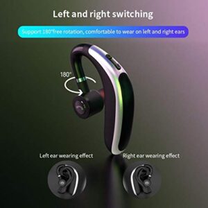 Heave Bluetooth Single Earbud Wireless Headphones,Hands-Free Earphones Built in Noise Cancellation Mic, 250 Hours Standby Time Bluetooth Earpiece for Meeting Business Black