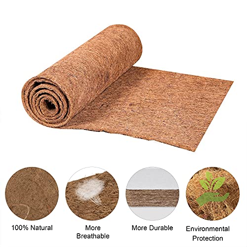 ALYSTER 4 Rolls Coconut Coir Liner Roll Coco Plant Fiber Roll, Coconut Palm Mat, Coconut Fiber, Gardening, 16x40inch (16x40 inch)