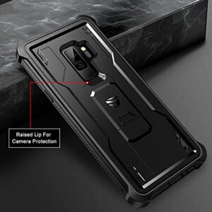 Dexnor for Samsung Galaxy S9+ Plus Case, [Built in Screen Protector and Kickstand] Heavy Duty Military Grade Protection Shockproof Protective Cover for Samsung Galaxy S9 Plus Black