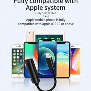 Headphone Adapter for Lightning to 3.5mm AUX Audio Jack and Charger Dongle Earphone Splitter for iPhone 11 12 Mini pro max xs xr x se 7 8 Plus Ipad Air Power Charging Connector Apple MFI Certified